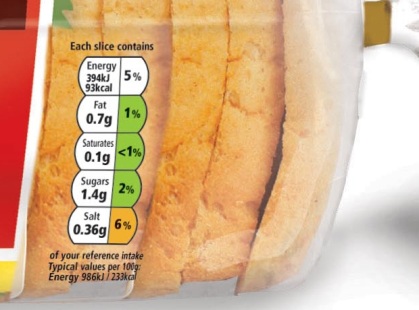 Organic Bread Food Label